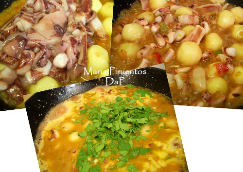 Pota con patatas. Receta