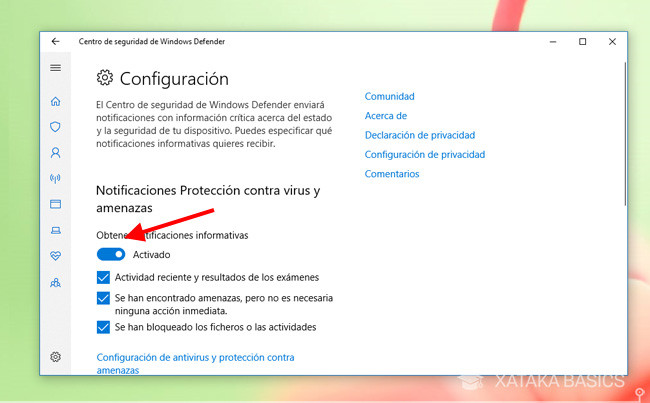 Cómo evitar que Windows Defender te envíe notificaciones todo el rato