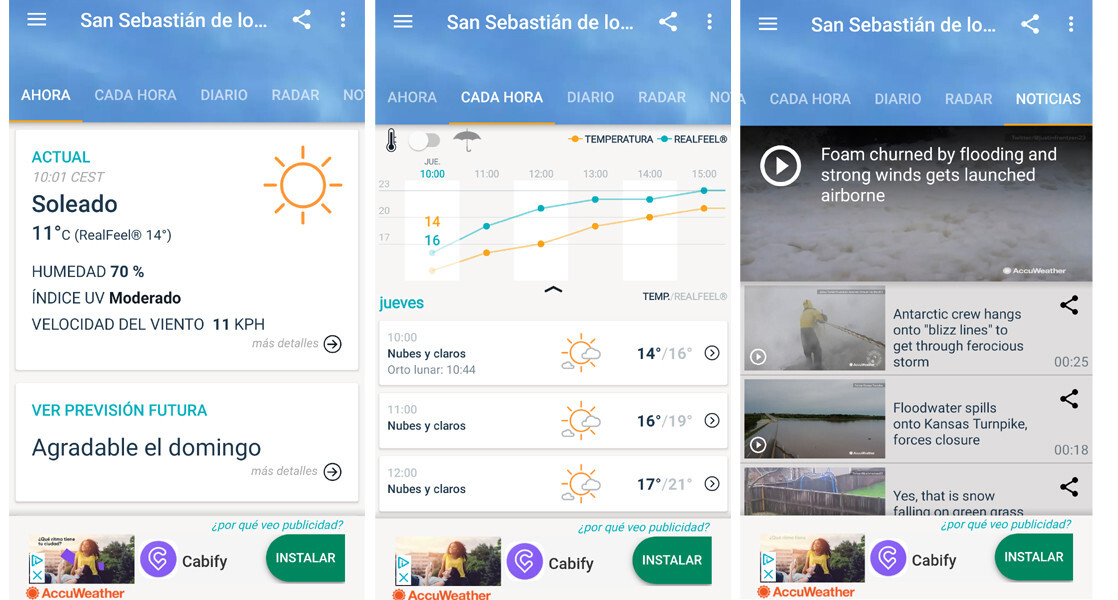 Los mejores widgets de tiempo para Android