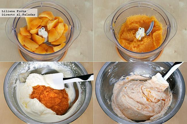 Mousse rápida de melocotón. Receta de postre fácil y sencilla