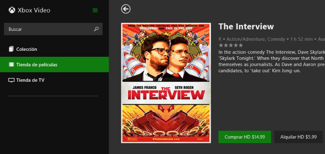 'The Interview' ya está disponible en Xbox Vídeo