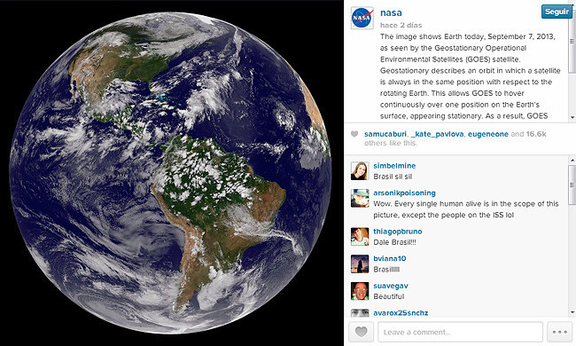 Disfruta ahora de las fotografías de la NASA en Instagram