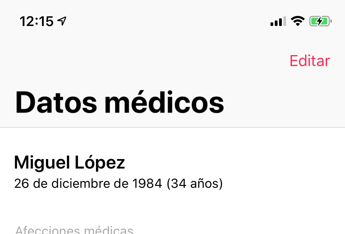 Cómo rellenar y mantener actualizada la ficha de datos médicos de tu iPhone