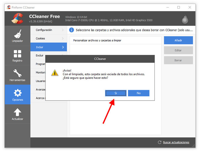 CCleaner: cómo limpiar carpetas específicas
