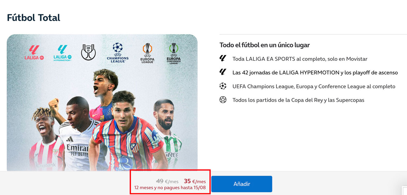 Movistar tira el precio del fútbol con una oferta que permite ahorrar más de 150 euros