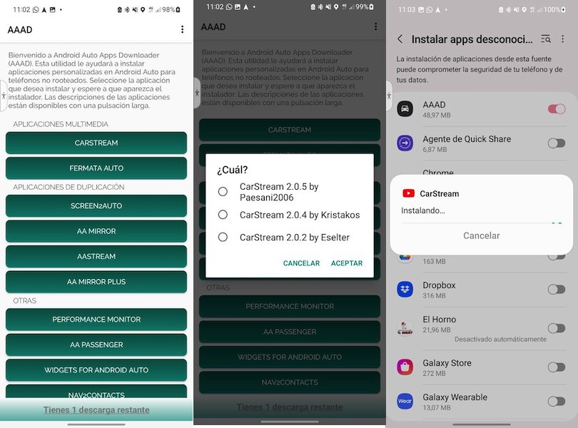 Cómo instalar aplicaciones en Android Auto