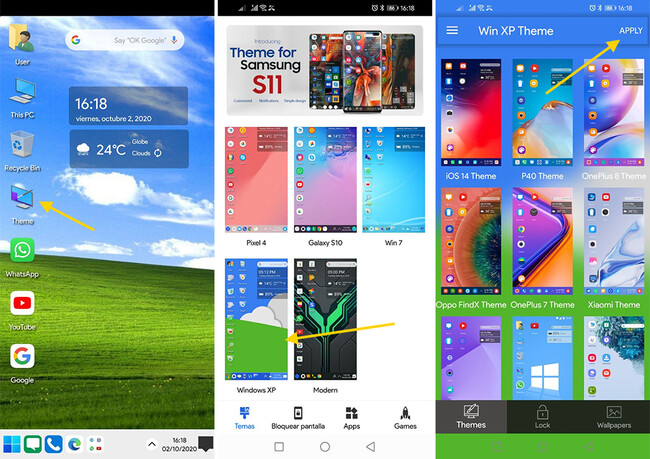 Cómo convertir tu móvil Android en Windows XP con un launcher, tema y ...