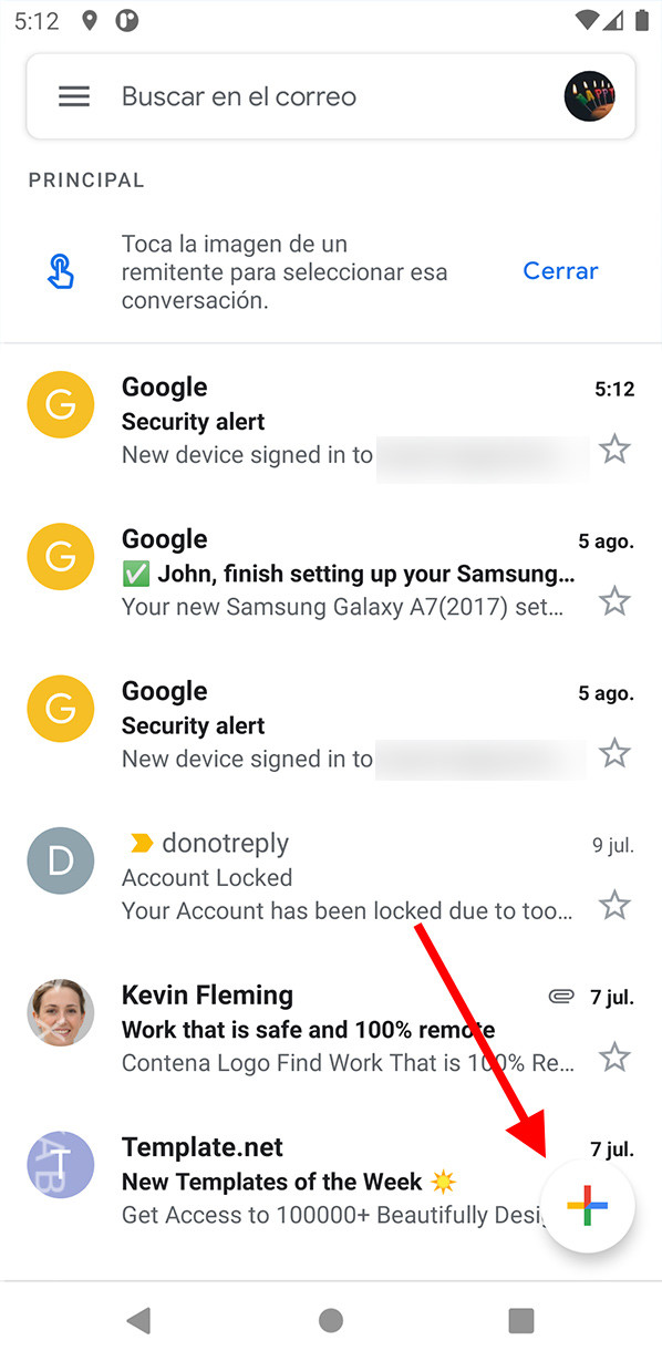 Cómo enviar un correo electrónico desde un móvil Android
