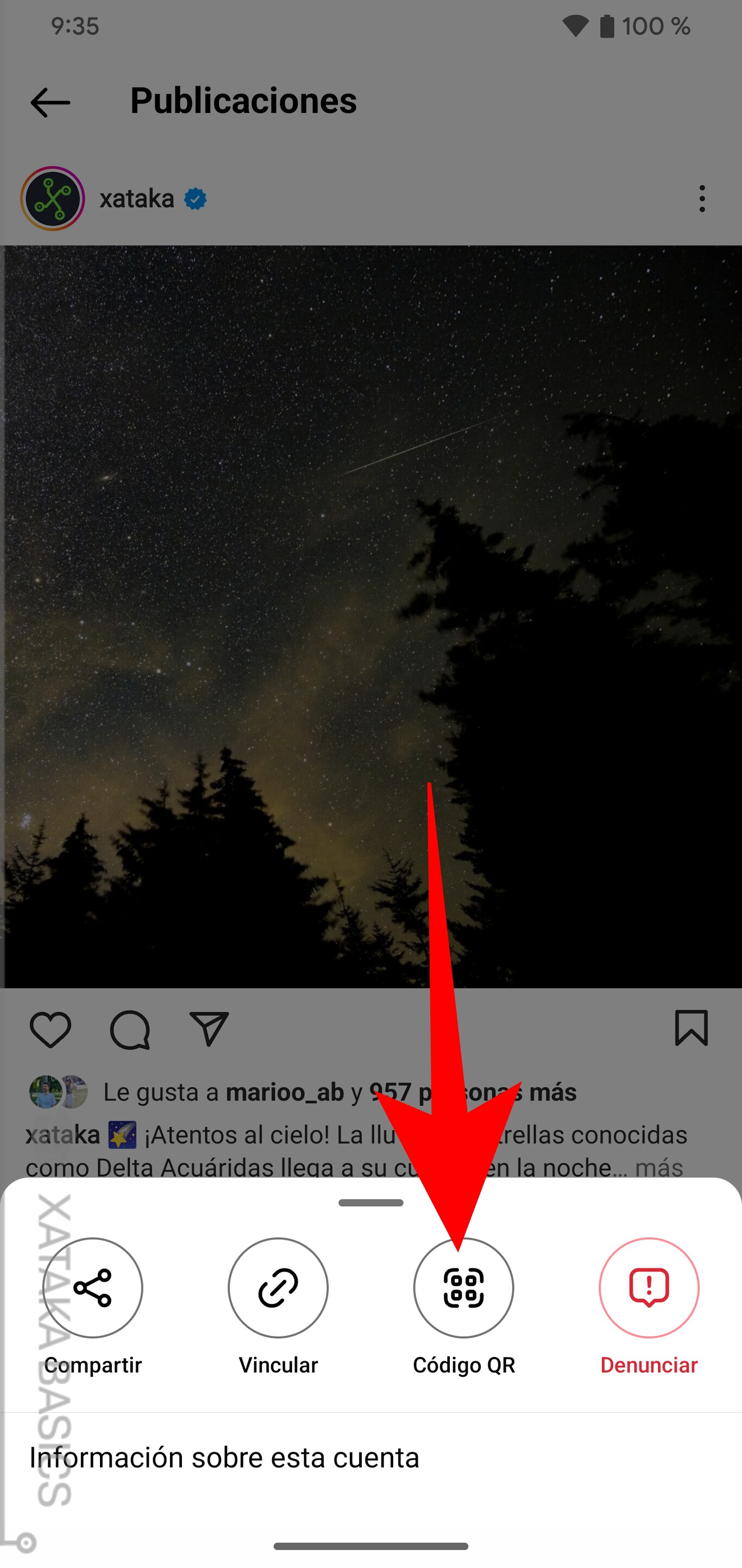 Cómo compartir publicaciones, Reels y lugares por QR en Instagram