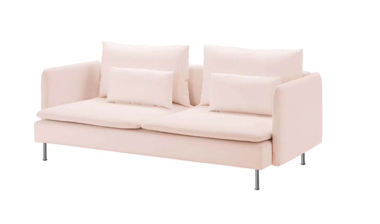 Tendencia en sofás: sofá de terciopelo rosa