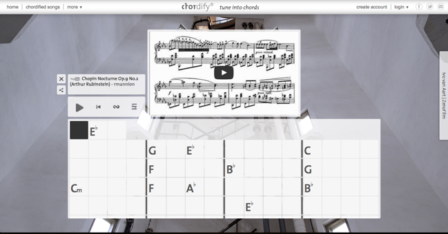 Chordify, analiza los acordes de cualquier canción