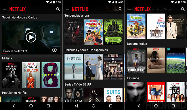 Así es Netflix para Android