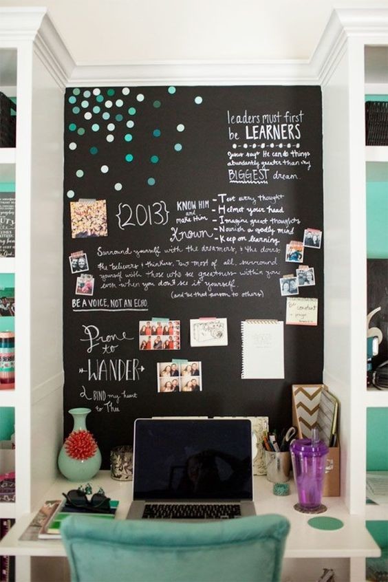 17 ideas para colocar una pared de pizarra en casa
