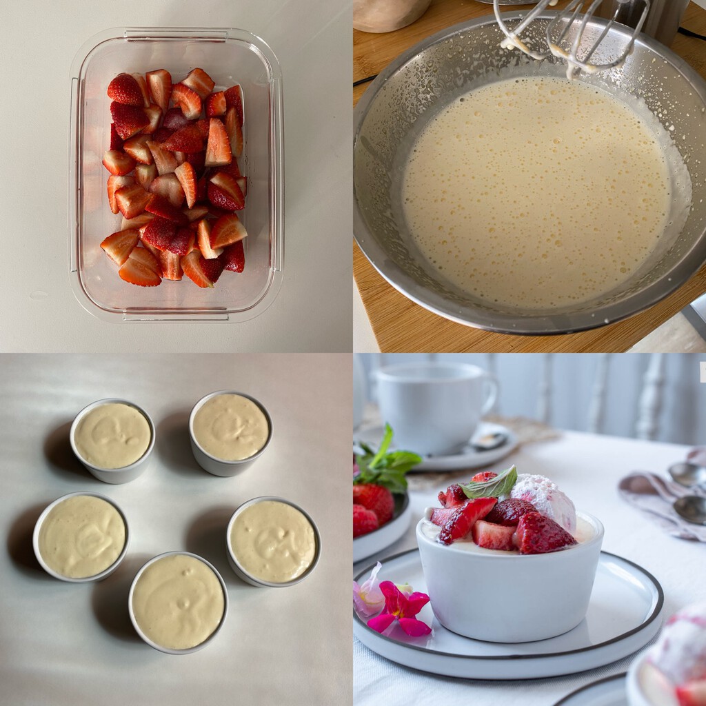 Fresas maceradas al ron con crema helada, receta de cocina fácil y ...