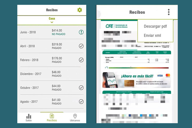 Cómo descargar mi recibo de luz de la CFE desde mi celular