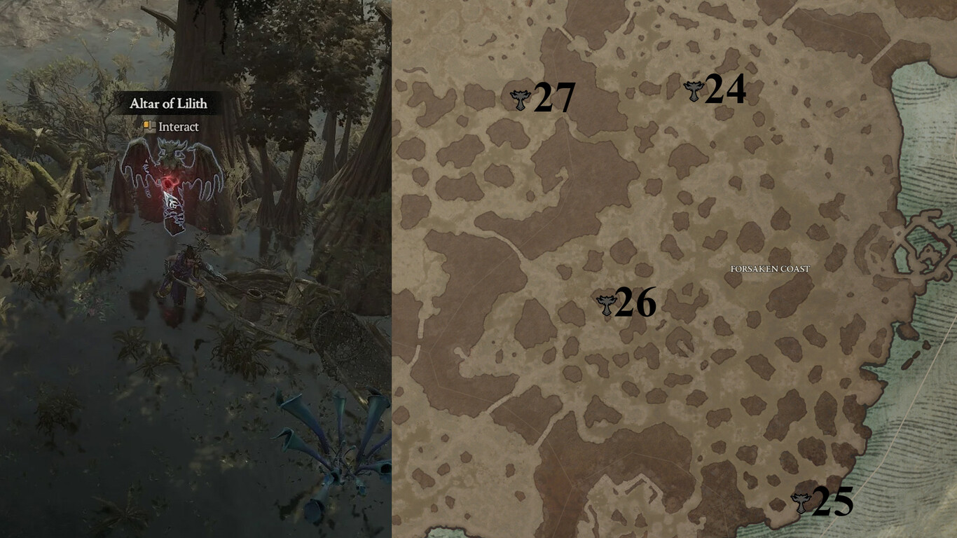 Diablo 4 - Ubicación de TODOS los altares de Lilith en Hawezar - Diablo ...