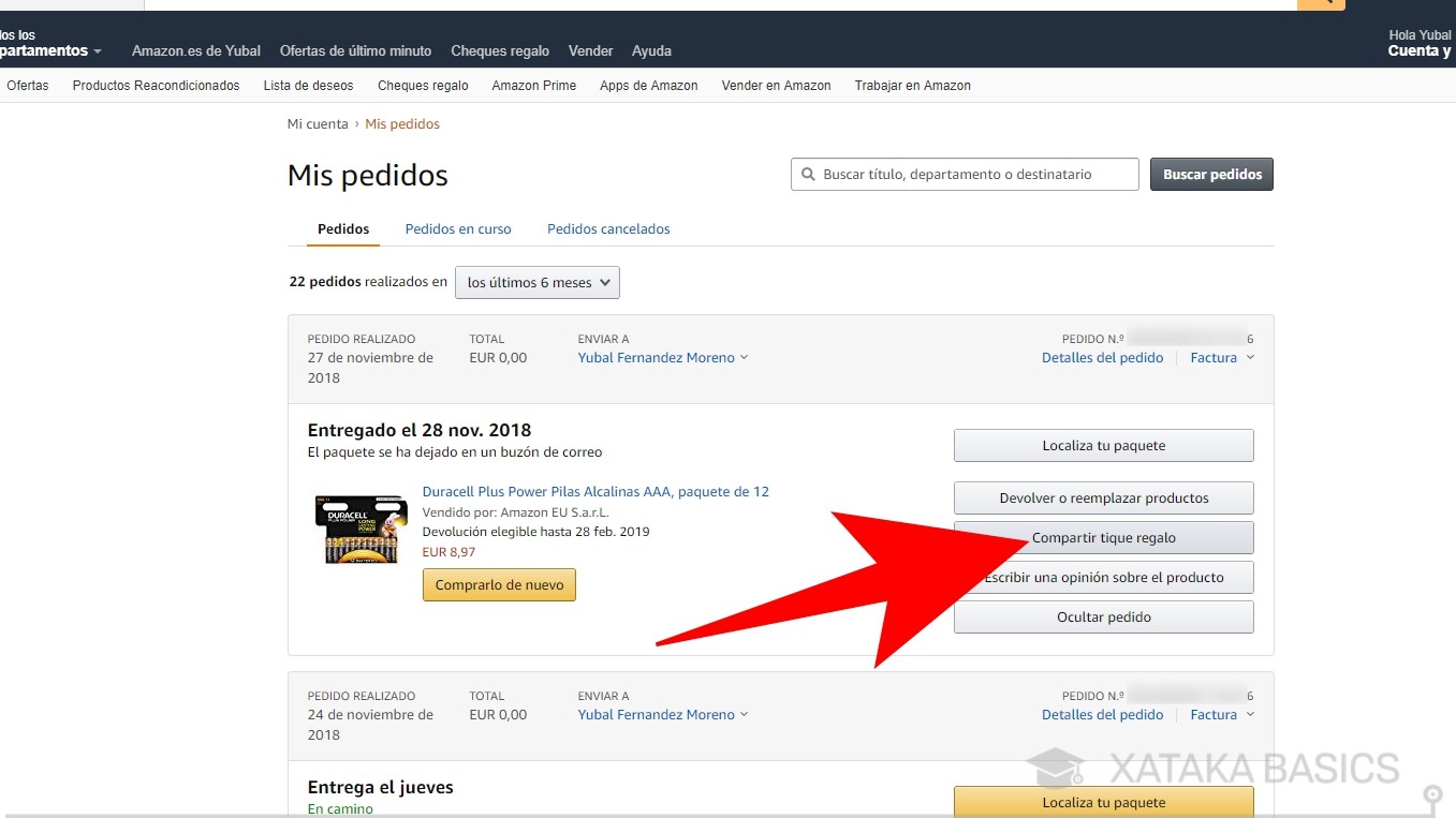 Cómo compartir un tique regalo de Amazon y utilizarlo para devolver un producto