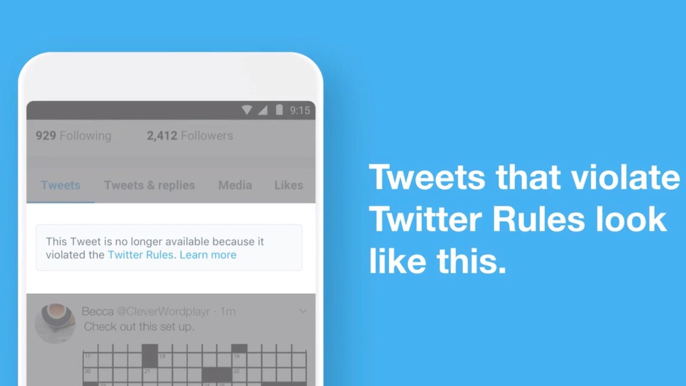 Twitter ahora informa por qué se ha eliminado un tweet