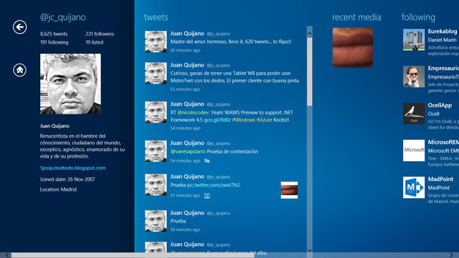 MetroTwit, actualización del cliente Twiter para Windows 8