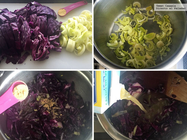 Sopa de col morada. Receta