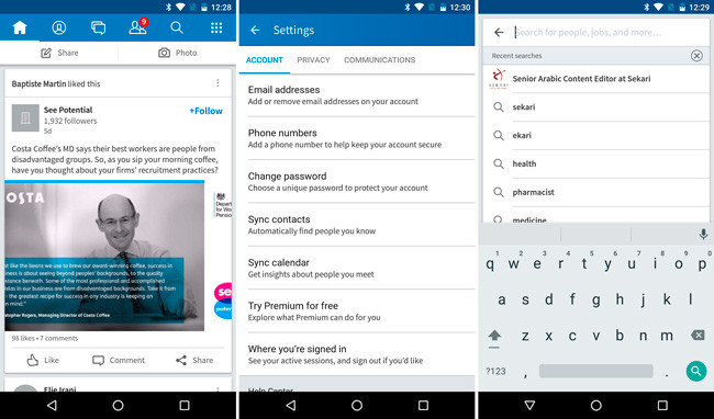 LinkedIn para Android se actualiza con Material Design en su versión 4.0