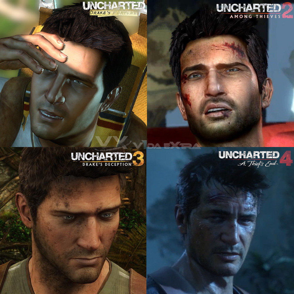 Así ha evolucionado el rostro de Nathan Drake con el paso de los años