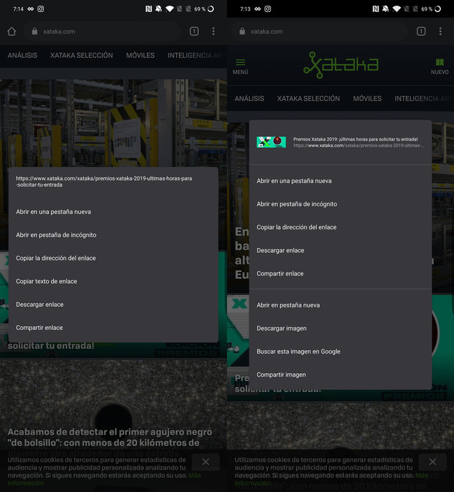 Nuevo menú contextual de Chrome para Android: qué ofrece y cómo activarlo
