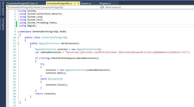 Conectar nuestra aplicación .NET a PostgreSQL. Entidades y conectores.