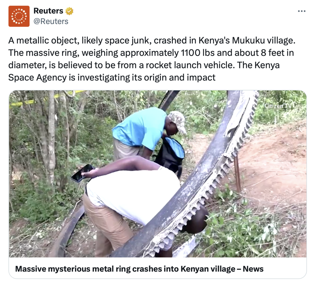 A Half-Ton Metal Ring Fell From the Sky in Kenya. Its Space Agency ...
