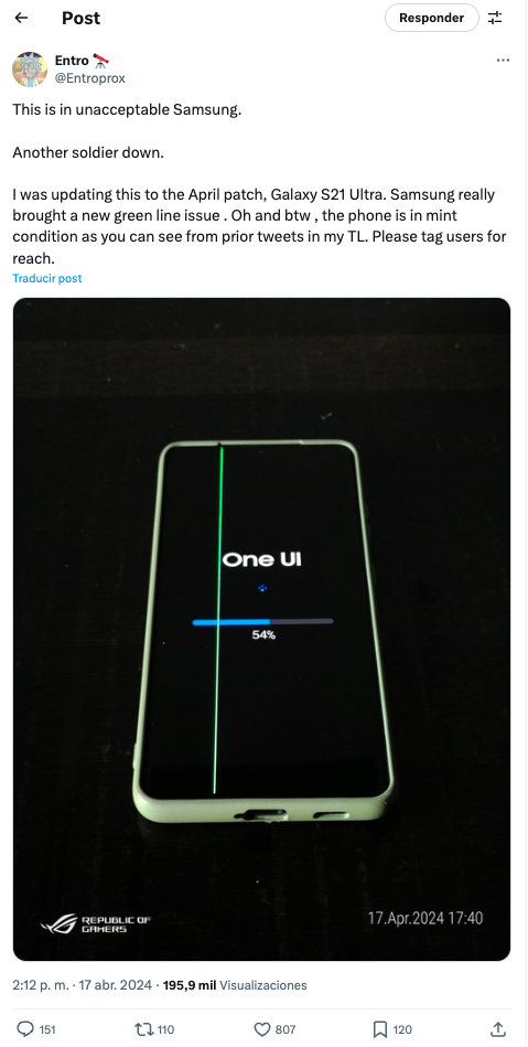 Solucionar el problema de la línea verde de la pantalla de tu Galaxy no ...