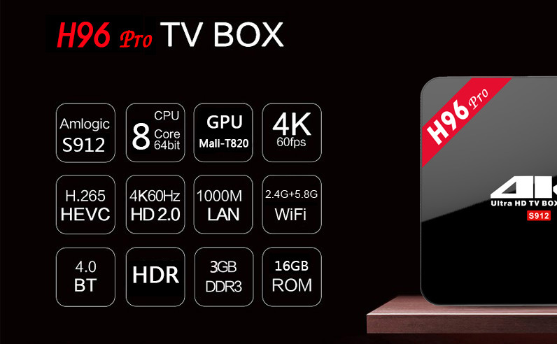 TV Box Android H96 Pro, con procesador de ocho núcleos y 3GB de RAM ...
