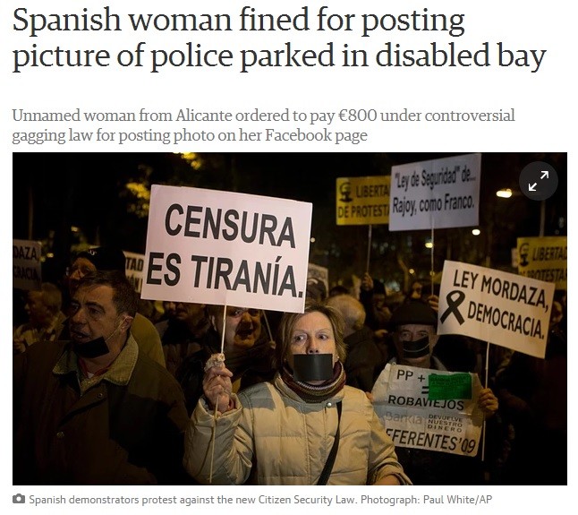 Así ven en el resto de países la primera aplicación de la Ley Mordaza