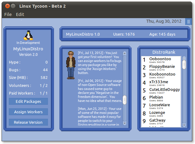 El juego Linux Tycoon se anuncia para Android