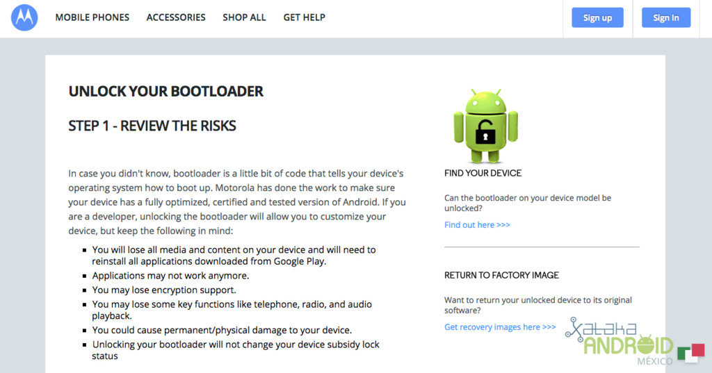 Liberar el bootloader de los Motorola "Moto"