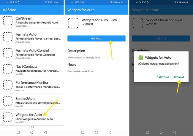 Cómo tener widgets en Android Auto con 'Widgets for Auto'