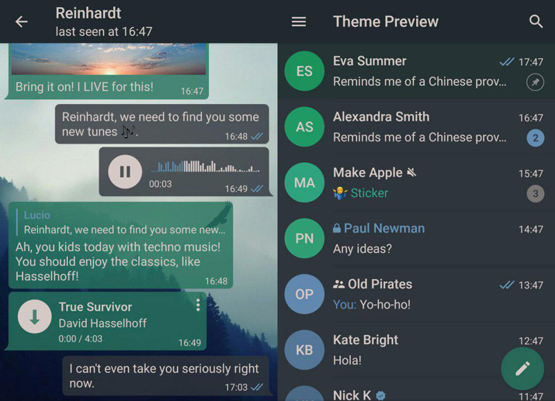 Los 27 mejores temas de Telegram para Android