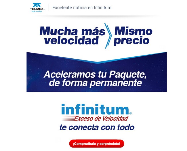 Telmex aumenta la velocidad de su internet Infinitum gratis a algunos ...