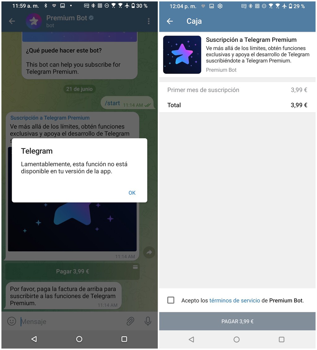 Telegram Premium es más caro si has descargado la app desde Google Play ...