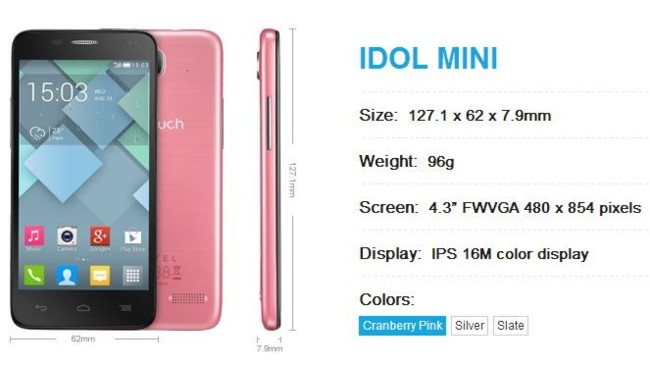 Alcatel One Touch Idol S y Idol Mini, los veremos en el IFA