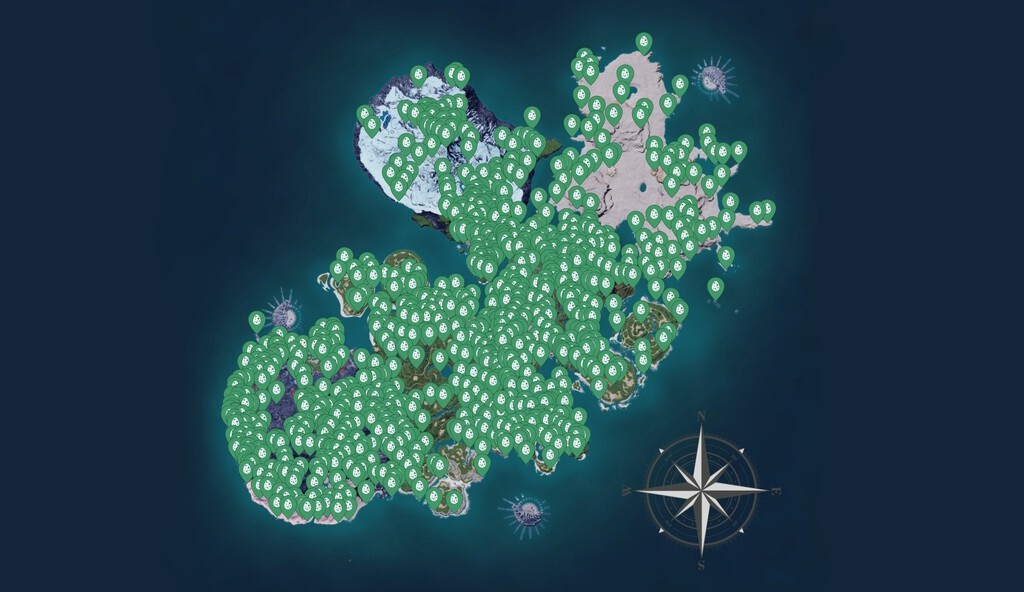 Mapa interactivo de Palworld, ubicación de todas las torres, biomas ...
