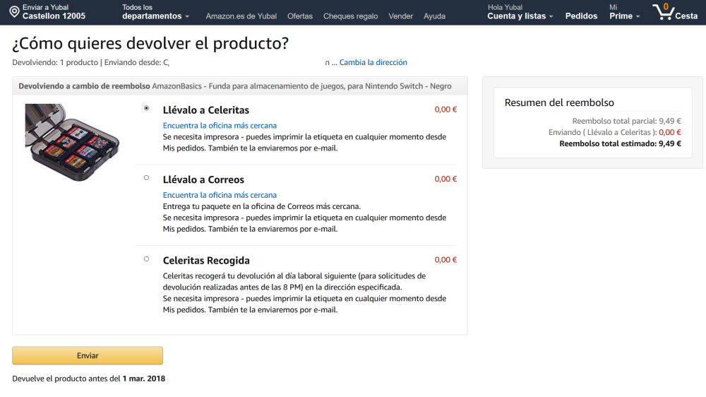 Cómo devolver un producto a Amazon