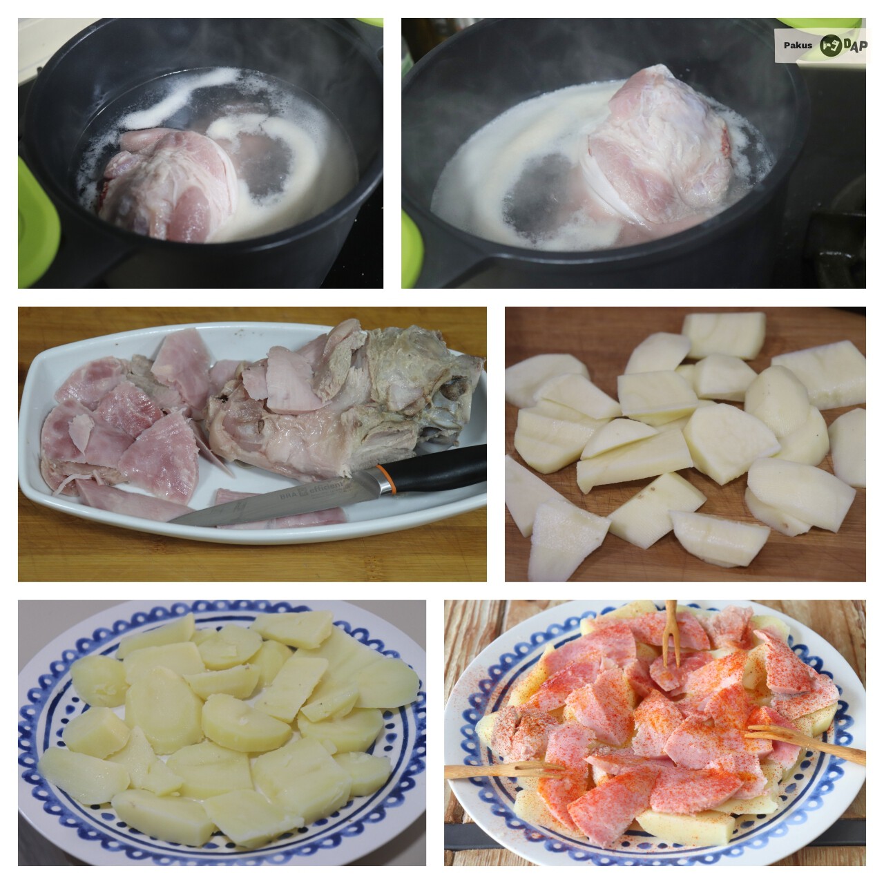 Como preparar la receta de lacón a la gallega con cachelos