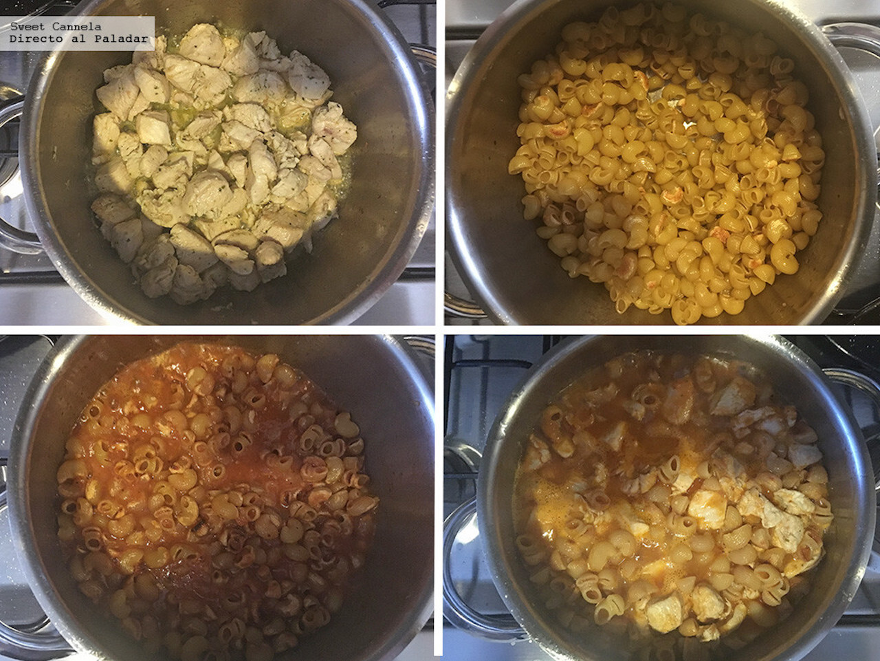 Coditos con pollo y chipotle. Receta fácil de comida mexicana