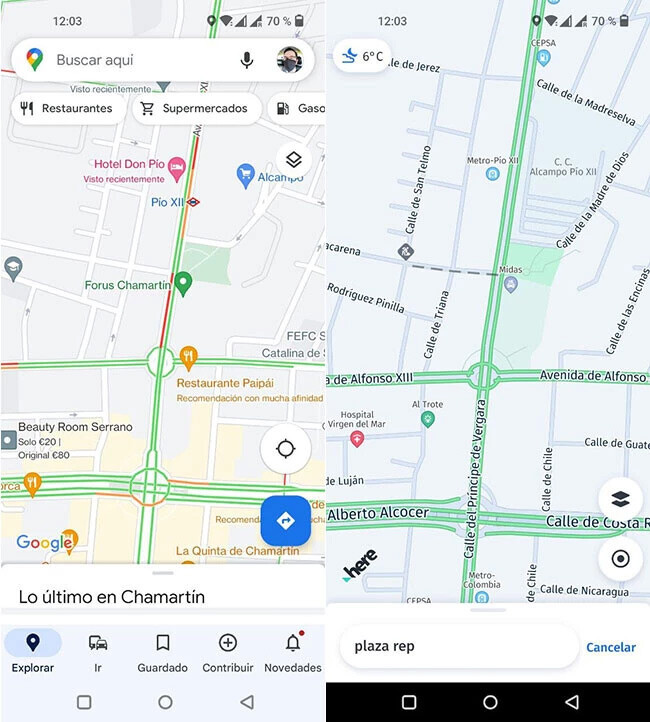 Google Maps vs Here WeGo, comparativa a fondo: ¿qué aplicación de mapas es mejor?