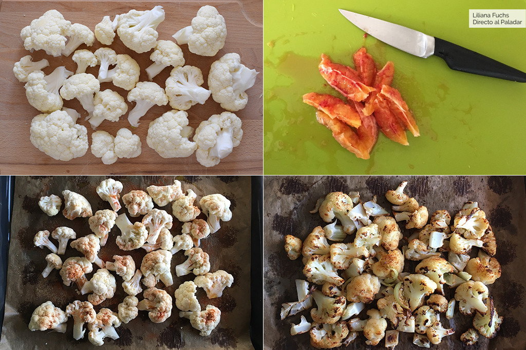 Ensalada de coliflor y naranja sanguina. Receta vegana fácil, sencilla ...