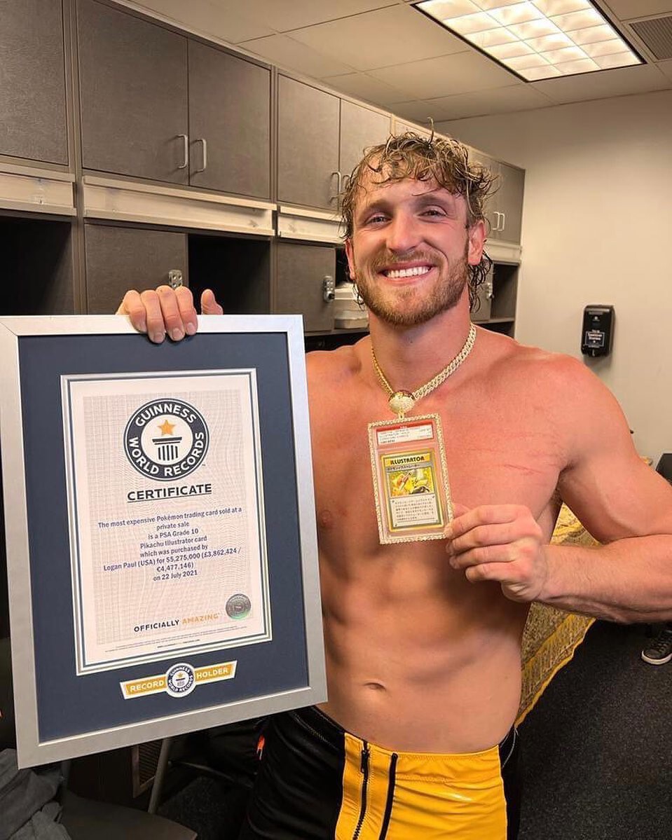 Logan Paul pone en venta la carta Pokémon más valiosa de la historia ...