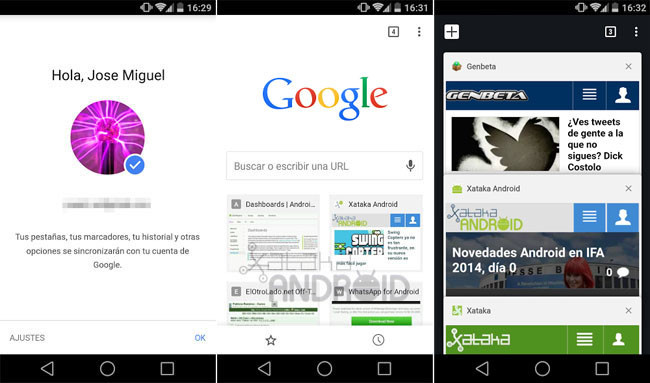 Chrome 37 para Android, ahora con nueva interfaz al estilo Material Design