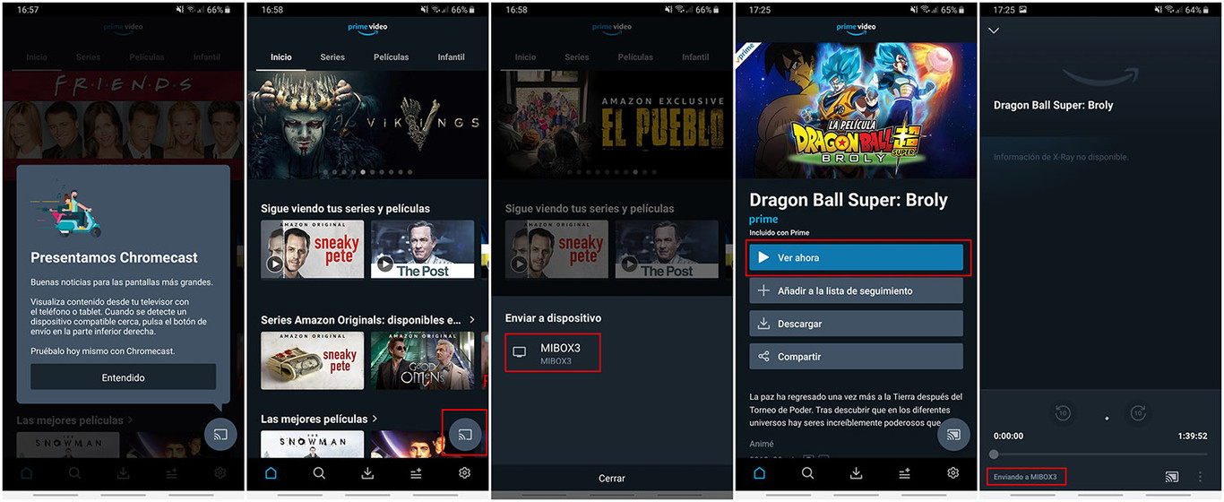 Cómo enviar películas y series de Amazon Prime Video a un Google Chromecast