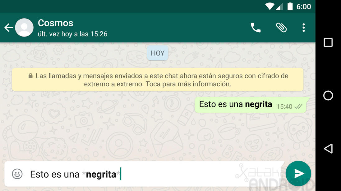 Cómo usar negrita, cursiva, subrayado y otra fuente de texto en WhatsApp