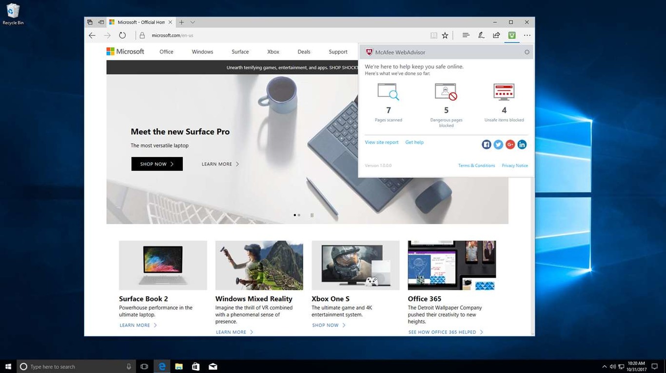 McAfee WebAdvisor: la última extensión que llega a Microsoft Edge con ...